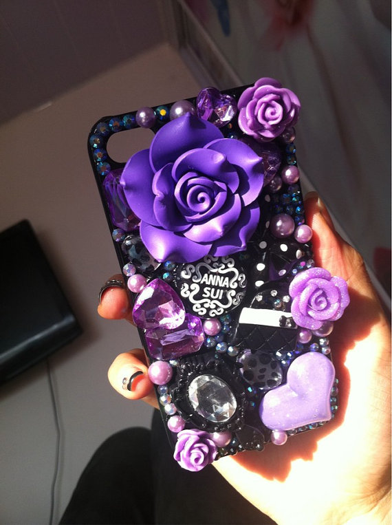 Violet Flower Cover Cell Phone Case For Iphone 4 Or Iphone 4s on Luulla