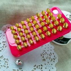 Punk Gold Vane Spiked Tpu Case Iphone 4/4s Cover-a10 on Luulla