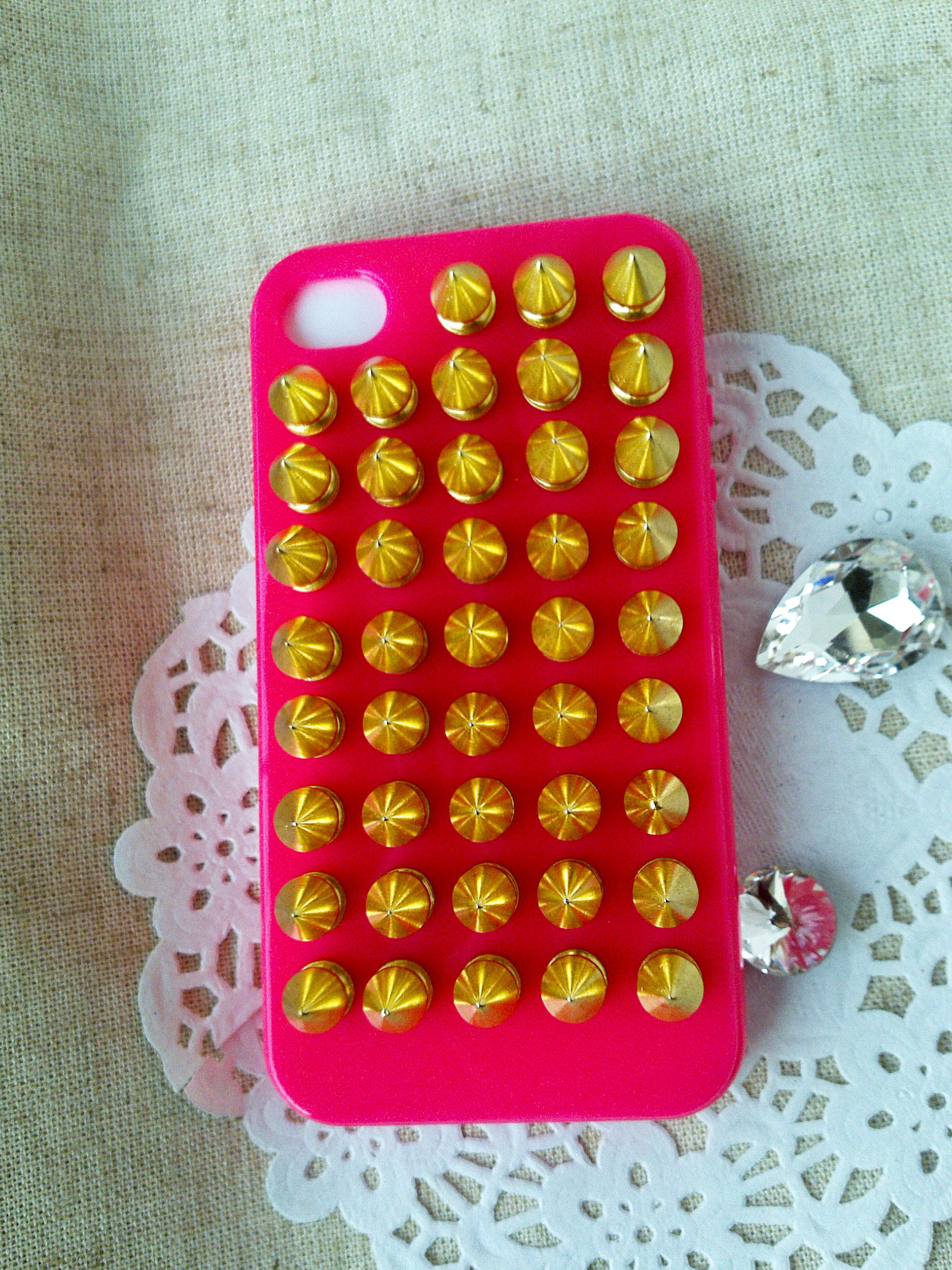 Punk Gold Vane Spiked Tpu Case Iphone 4/4s Cover-a10 on Luulla